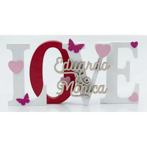 Letras LOVE boda novios en madera PERSONALIZADAS con nombres boda