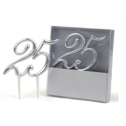 Decoración tarta bodas de plata número 25
